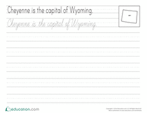 Cursive Capitals: Cheyenne | Worksheet | Education.com