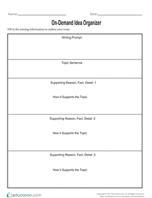 On-Demand Idea Organizer | Worksheet | Education.com
