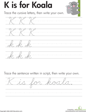 Cursive Handwriting Worksheets: Animal Alphabet | Education.com
