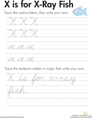 Cursive Handwriting Worksheets: Animal Alphabet | Education.com