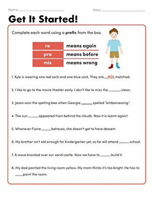 Prefixes and Suffixes | Activity | Education.com