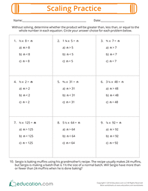 5.NF.B.5 Worksheets - Common Core Math