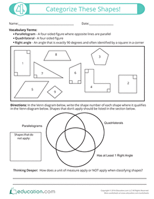 5.G.B.4 Worksheets - Common Core Math