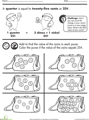 Coin Clock | Activity | Education.com