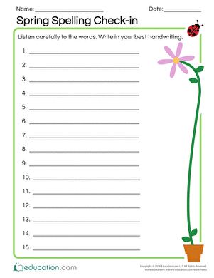 Spring Words | Activity | Education.com