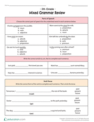 Grammar Guide | Activity | Education.com