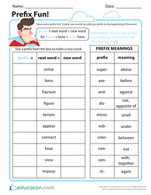 Make a Prefix-Suffix Flip Book | Activity | Education.com