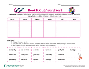 Root Out the Meaning of Words | Activity | Education.com