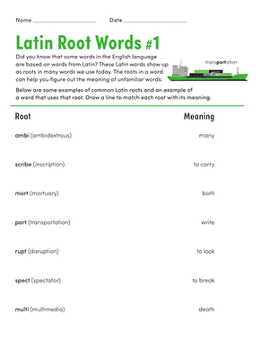 Root Out the Meaning of Words | Activity | Education.com
