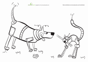 Color the Cartoon Robots | Education.com