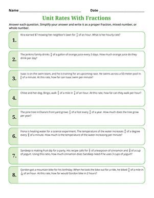 7.RP.A.1 Worksheets, Workbooks, Lesson Plans, and Games