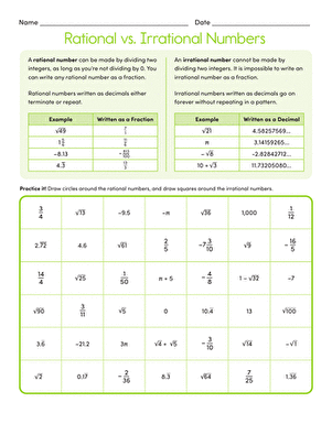 8.NS.A.1 Worksheets, Workbooks, Lesson Plans, and Games