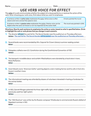 L.8.3.A Worksheets - Common Core ELA