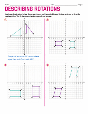 Describing Rotations | Worksheet | Education.com
