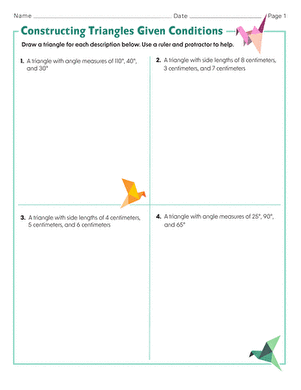 Constructing Triangles Given Conditions | Worksheet | Education.com