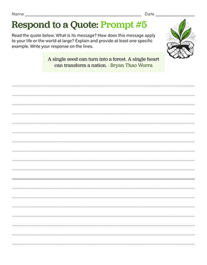 Respond to a Quote Writing Prompts | Education.com