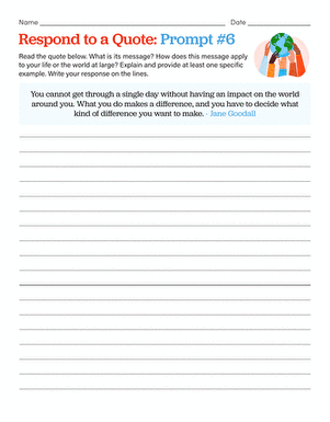 Respond to a Quote Writing Prompts | Education.com