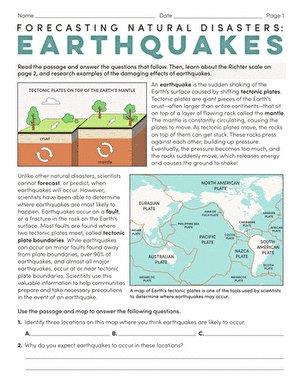 Earthquakes: What Can We Learn from History? | Activity | Education.com