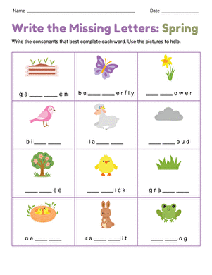 Spring Words | Activity | Education.com
