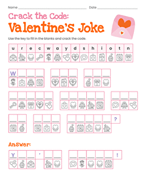 Crack the Code: Valentine's Joke | Worksheet | Education.com