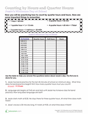 3.MD.A.1 Worksheets - Common Core Math