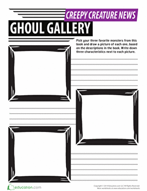 Ghoul Gallery: Drawings of Monsters | Worksheet | Education.com