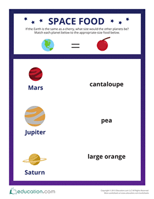 Relative Sizes of Planets | Worksheet | Education.com