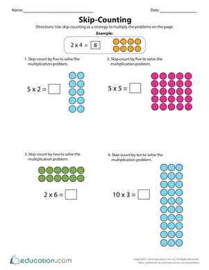 Learning Skip-Counting | Worksheet | Education.com
